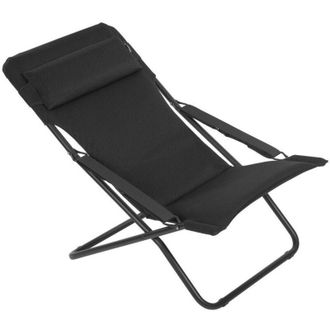 Lafuma Mobilier Lafuma Mobilier - Chaise Longue - Bain De Soleil - Transat Jardin - Pliant - Transabed - Aircomfort - Noir Acier