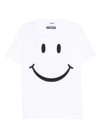 Moschino t-shirt en coton à imprimé Smiley - Blanc