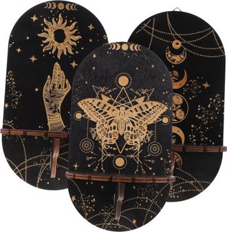 Amosfun 3stücke Kristallregal-display Wandregal Für Kristalle Und Steine Aus Pappelholz Mit Filigraner Optik Für Dekoration Und Organisation