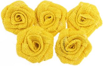 Cabilock 5 Stücke Hessischen Blumen Weihnachten Blume Hochzeit Dekoration Gelb Indoor/Outdoor Verwenden