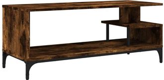 vidaXL Vidaxl - Meuble tv chêne fumé bois ingénierie et acier enduit de poudre