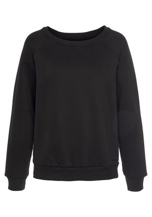 Lascana Damen Sweatshirt mit Struktur, V-förmige Ziernähte am Rundhalsausschnitt, hochwertige Qualität aus organischer Baumwolle, weich und hautfreundlich, fü