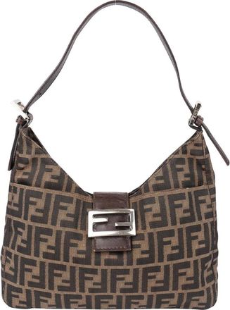 Fendi Crossbody Bags - Fendi FF Monogram Baguette Buckle Shoulder Bag - Gr. unisize - in Braun - f&uuml;r Damen