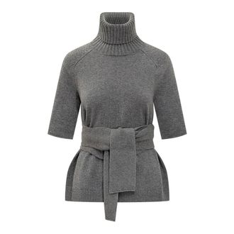 Lanvin Femme, Pulls, Gris, Taille: 42 FR Pull Col Roul&eacute; en Laine &agrave; Manches Courtes