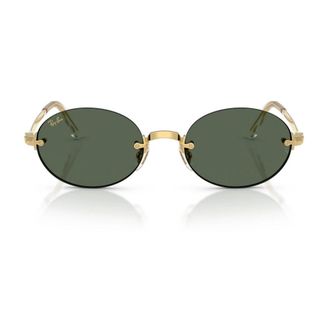 Ray-Ban Homme, Accessoires, Jaune, Taille: 54 MM Lunettes de soleil ovales en m&eacute;tal