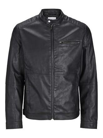 Jack & Jones Jjedylan PU Veste de Motard Noos, Noir, XS Homme