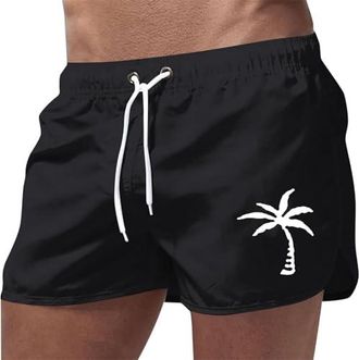 Generic Short de bain hawa&iuml;en &agrave; s&eacute;chage rapide avec poches pour homme, Noir, XXL