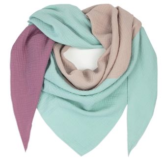 Glamexx24 Damen XXL Schal Dreieckschal Dreieckstuch Halstuch musselin Schal Poncho viele Farbkombinationen aus Baumwolle made in italy