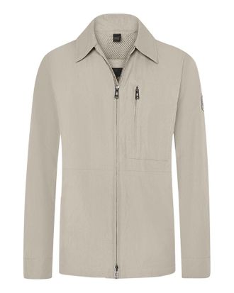 Belstaff Overshirt mit Zip und Logo-Patch am linken Arm in