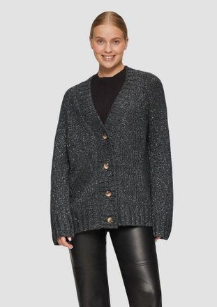 s.Oliver Cardigan Strickjacke Oversized Cardigan mit Glitzergarn und Pailletten