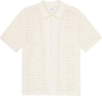 Les Deux Homme, Chemises, Beige, Taille: M Hector Pointelle Ss Shirt