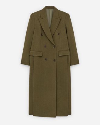 Arket Eleganter Mantel Aus Wollmischung -Gr&uuml;n