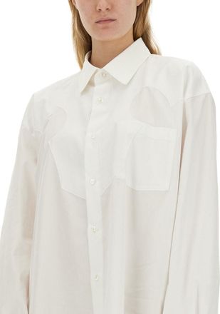 Maison Margiela Cotton Oversized Shirt Dress - White