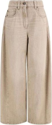 Brunello Cucinelli Femme, Jeans, Beige, Taille: 38 FR Pantalon en denim authentique