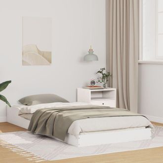 vidaXL Cadre de lit Blanc Bois massif en pin Vidaxl