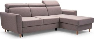 Furnix Ecksofa guendoline in L-Form Schlaffunktion Bettkasten DVR5 Hellbraun - Furnix