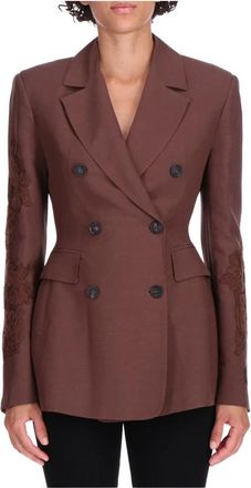 Ermanno Scervino Femme, Vestes, Brun, Taille: 38 FR Giacca doppiopetto