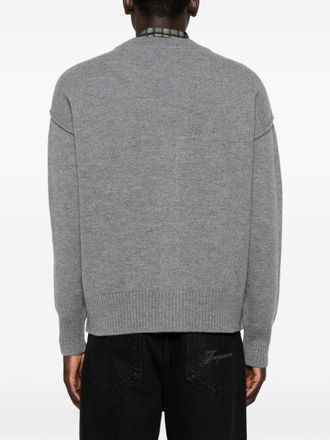 Ami Ami de Coeur Wool Cardigan - Grey