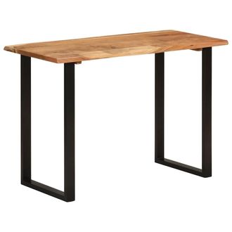 Generic Akazienholz Massiv Esstisch, Industrial Baumkante, Baumstamm, Esszimmertisch, K&uuml;chentisch, Speisetisch, Tisch Esszimmer, K&uuml;che (Schwarz 180x90x76cm) (