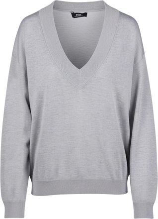 Alpha Studio Femme, Pulls, Gris, Taille: 38 FR V-neck Tricots