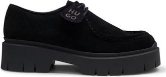 HUGO BOSS Hugo Kris_Derby_SD Bottes &agrave; Lacets pour Femme, Noir, 37 EU