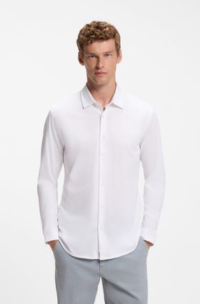 Boss Orange by Hugo Boss Langarmhemd BOSS ORANGE Mysoft, Herren, Gr. XXL, N-Gr, wei&szlig; (wei&szlig;100), Web, Obermaterial: 100% Baumwolle, unifarben, slim fit, Hemden, mit BOSS-Logost