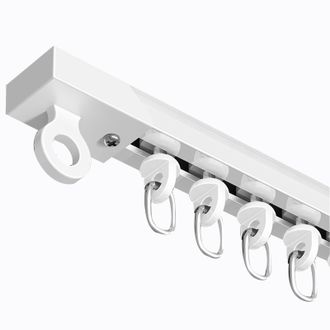 Generic Generisch Selbstklebende Vorhangschiene Gardinenstange Ohne Bohren Verlustfreie Installation f&uuml;r Glatte W&auml;nde Raumteiler(White (top),190cm=6.2ft)