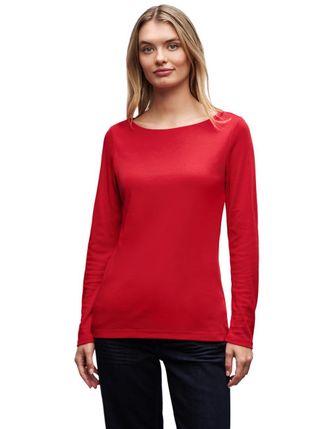 Street One Damen 3228737 Basic Langarmshirt, Racing red, 42
