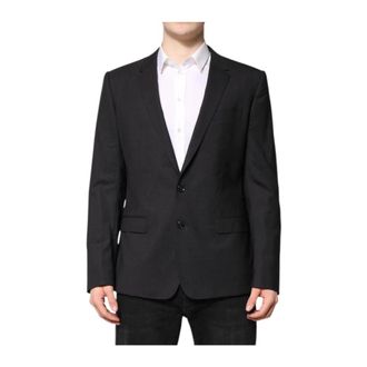 Dolce & Gabbana Dunkelgrauer Slim Fit Blazer - - Jackets - Herren - Schwarzk - XL