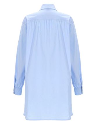 Moschino Ribbon-Detailed Cotton Gown - Blue