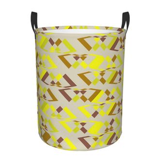 Generic Moderne Abstrakte Geometrische Korb W&auml;sche Rund Korb Aufbewahrung Stehender W&auml;scheeimer F&uuml;r Badezimmer W&auml;schekammer W&auml;schesack