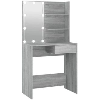 vidaXL Coiffeuse avec led Sonoma gris 74,5x40x141 cm Vidaxl