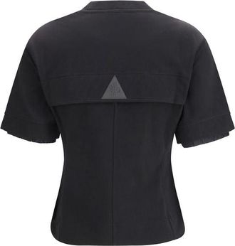 Moncler Logo-Embroidered Cotton T-Shirt - Black