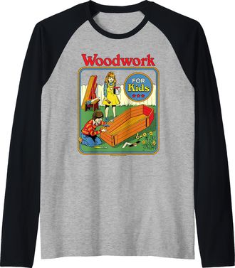 Steven Rhodes Woodwork Coffin Sarcastic Retro Vintage Funny Adult Humor Raglan