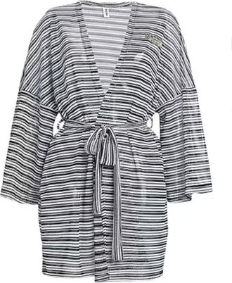 Moschino Femme, Pulls, Multicolore, Taille: 38 FR Maxi Cardigan a Righe
