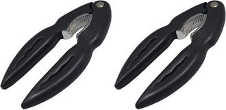 Fackelmann 43757 Pince &agrave; crustac&eacute;s, Pince pour Crabe, Pince pour Coquillage, Plastique, Zinc, Gris, 13,5 cm (Lot de 2)