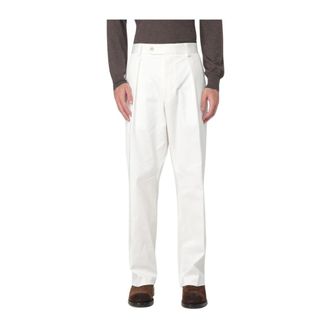 HUGO BOSS Homme, Pantalons, Blanc, Taille: L Pleated Front Pantalons