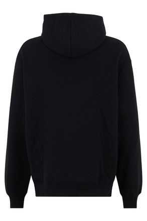 Maison Kitsun&eacute; Mens Hooded Sweatshirt Black Cotton Jumpers Sweater