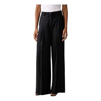 Vicolo Pantalon large &agrave; rayures - Femme - Pantalons - Bleu - Taille: 36 FR