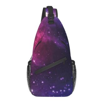 AOOEDM Space Starry Sky Cross Chest Bag Diagonally Sling Rucksack Crossbody Umhängetasche Reisen Wandern Daypacks für Männer Frauen