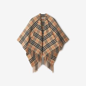 Burberry Cape en laine et cachemire Check