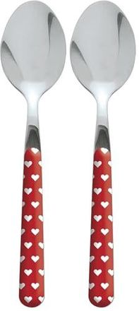Excelsa Enjoy L&ouml;ffel Herz, Edelstahl, Rot, 19 x 3 x 1.8 cm (Packung mit 2)
