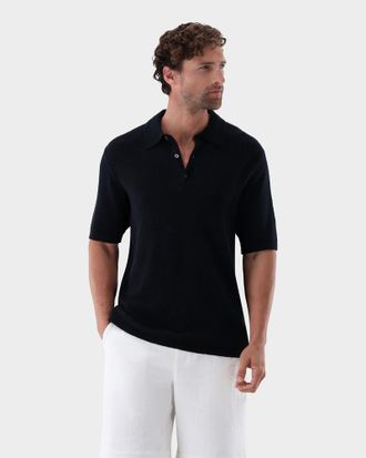 van Laack Poloshirt aus Boucl&eacute;-Strick