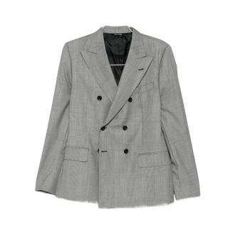 Reveres 1949 Grauer kariertes Doppelreiher-Anzug - - Jackets - Herren - Grau - L