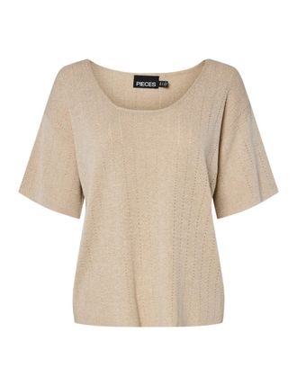 Pieces Pcsalima Ss O-Neck Knit Top Fc