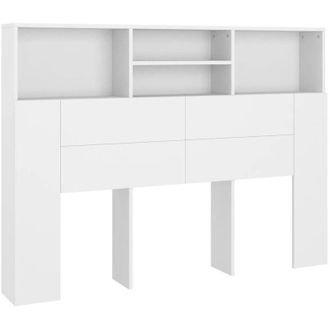 vidaXL Kopfteil mit Ablagen Wei&szlig; 140x19x103,5 cm Vidaxl Wei&szlig;