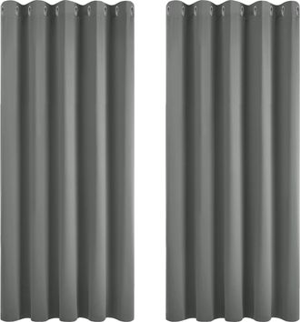 Deconovo Gardinen Blickdicht Vorhang Schlafzimmer &Ouml;sen Vorh&auml;nge Blickdicht Thermogardine K&auml;lteschutz Vorhang W&auml;rmeisolierend, 160x168 cm(H&ouml;hexBreite), Hellgrau