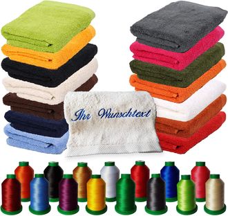 Generic Handtuch/Duschtuch, schwere Qualität 550 g/qm mit Wunschtext/Namen Bestickt (hellblau, 33 x 50 cm)