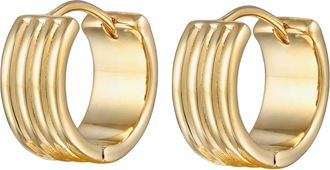 Elli Ohrringe Damen Creolen Rillen Struktur Chunky Goldfarben