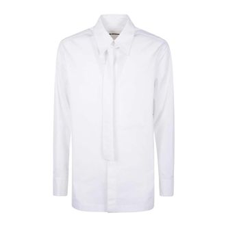 Jil Sander Baumwoll-Popeline-Hemd mit Bindedetail - - Shirts - Herren - Wei&szlig; - 2XL